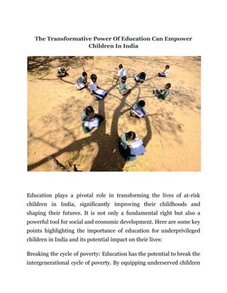 The Transformative Power Of Education Can Empower Children In India ...
