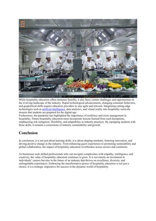 The Transformative Power of Hospitality Education | PDF