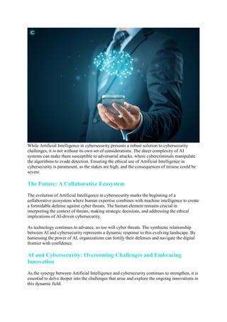 The Transformative Role of Artificial Intelligence in Cybersecurity | PDF