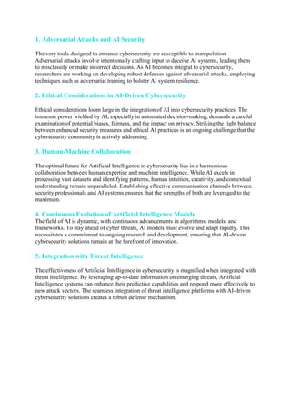 The Transformative Role of Artificial Intelligence in Cybersecurity | PDF