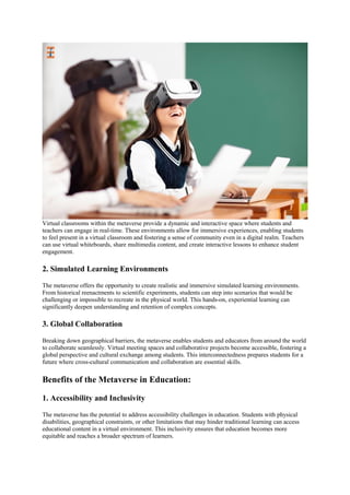 The Transformative Role of the Metaverse in Education | PDF