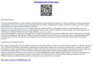 The Transition To Postmodernism Essay | PDF