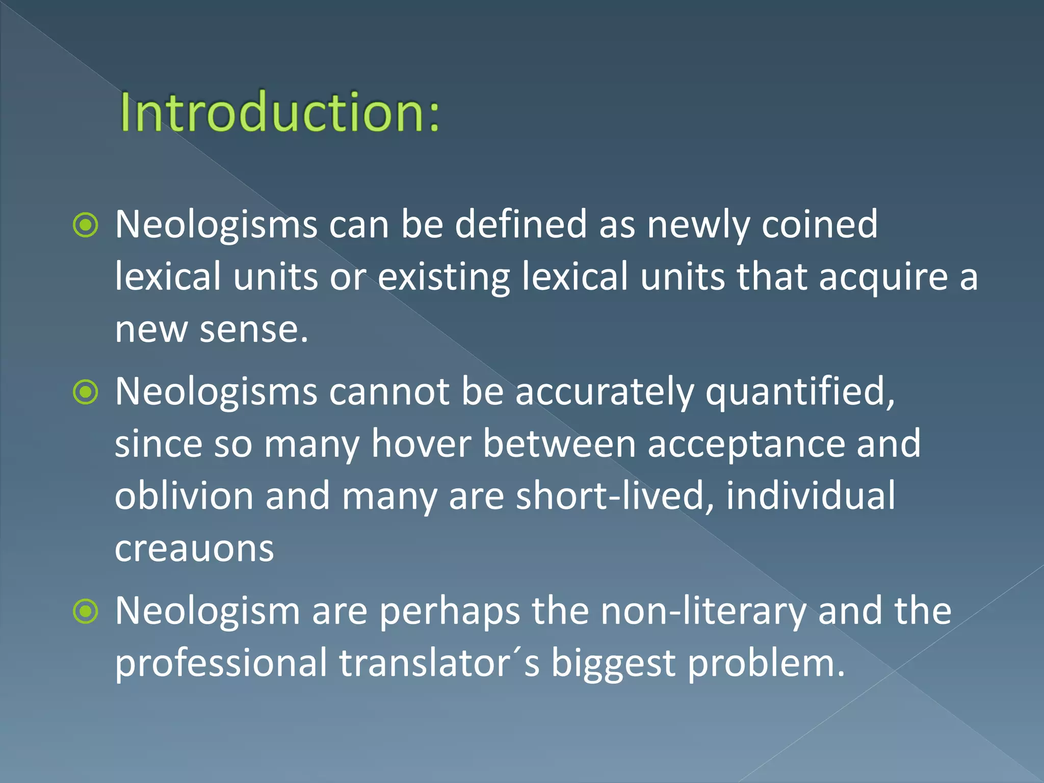 The translation of neologism | PPTX
