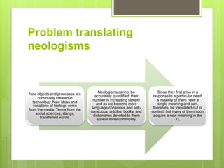 The translation of neologisms | PPT