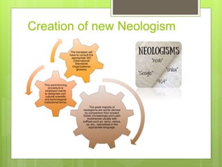 The translation of neologisms | PPT