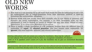 The translation of neologisms learning activity 2.3 | PPTX | Chemistry ...