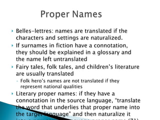 The Translation Of Proper Names And Institutional Andop | PPT