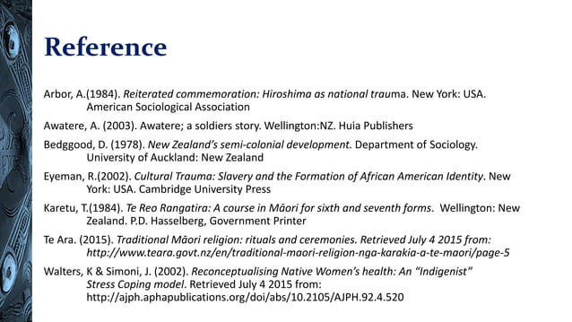 The transmission of Maaori narratives of Historical Intergenerational ...