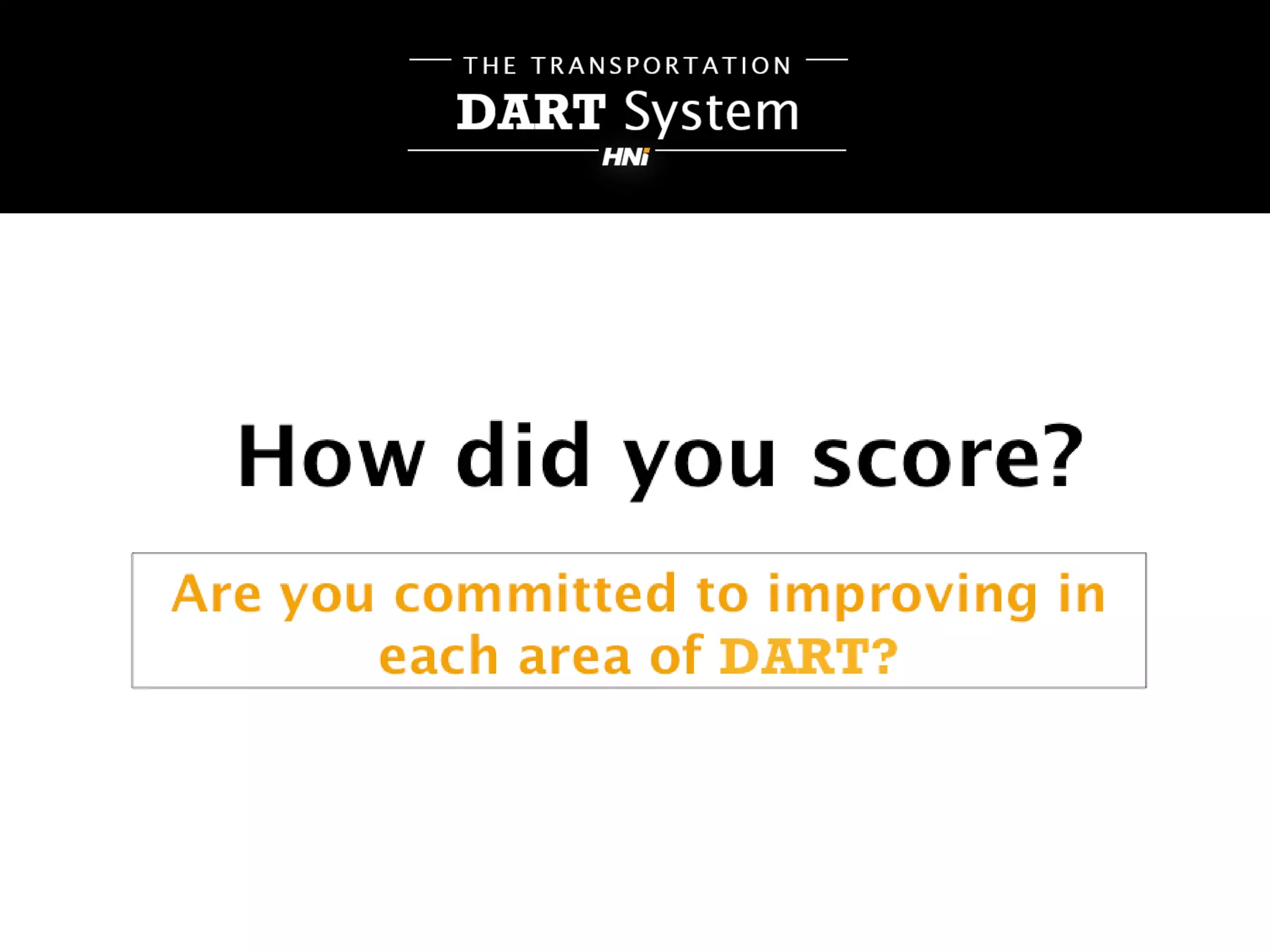 The transportation dart system self assessment | PDF