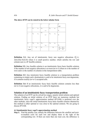 The transportation problem in an intuitionistic fuzzy environment | PDF