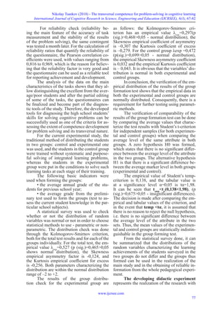 The transversal competence for problem solving in cognitive learning | PDF | Educational ...