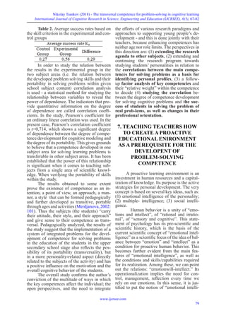 The transversal competence for problem solving in cognitive learning | PDF | Educational ...