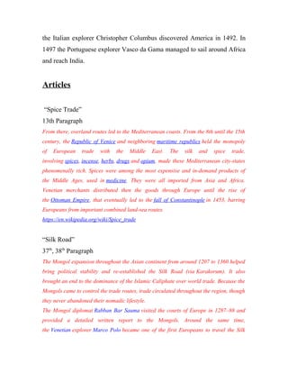 The Travels of Marco Polo at the Silk Roads | PDF