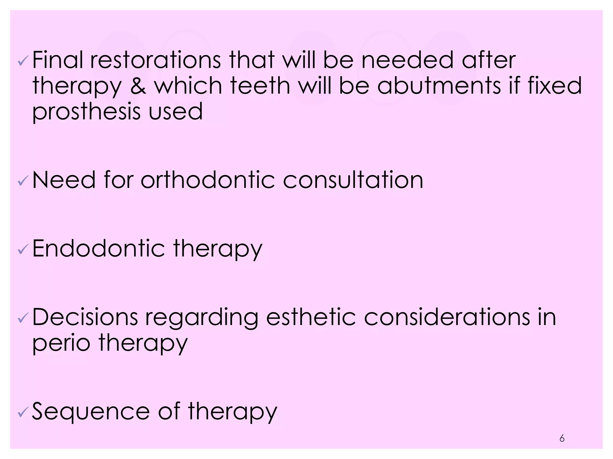 Perio - The treatment plan | PPTX