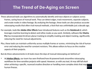 The Trend of De-Aging on Screen motion effects | PPTX