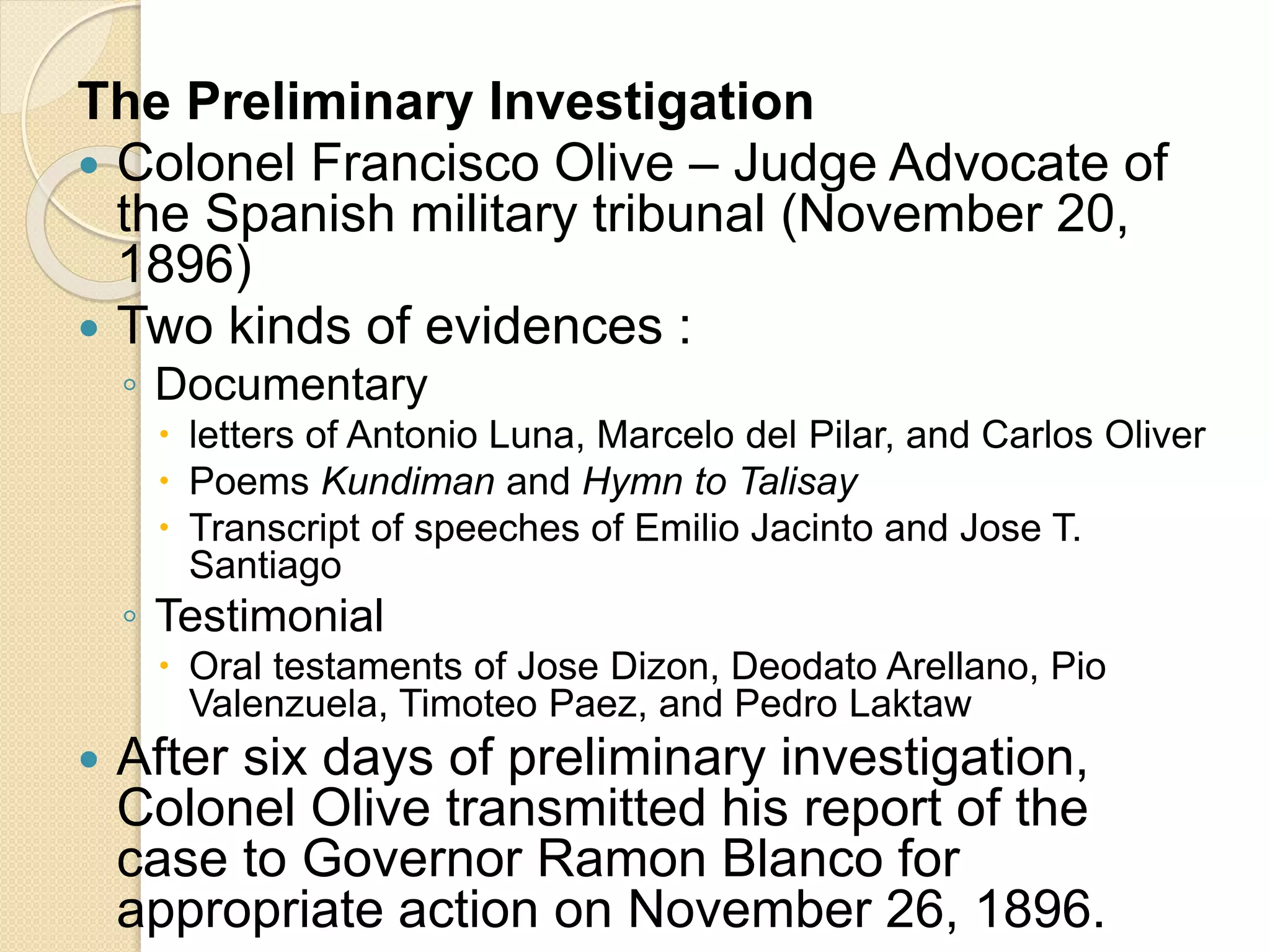The trial and martyrdom of rizal | PPTX