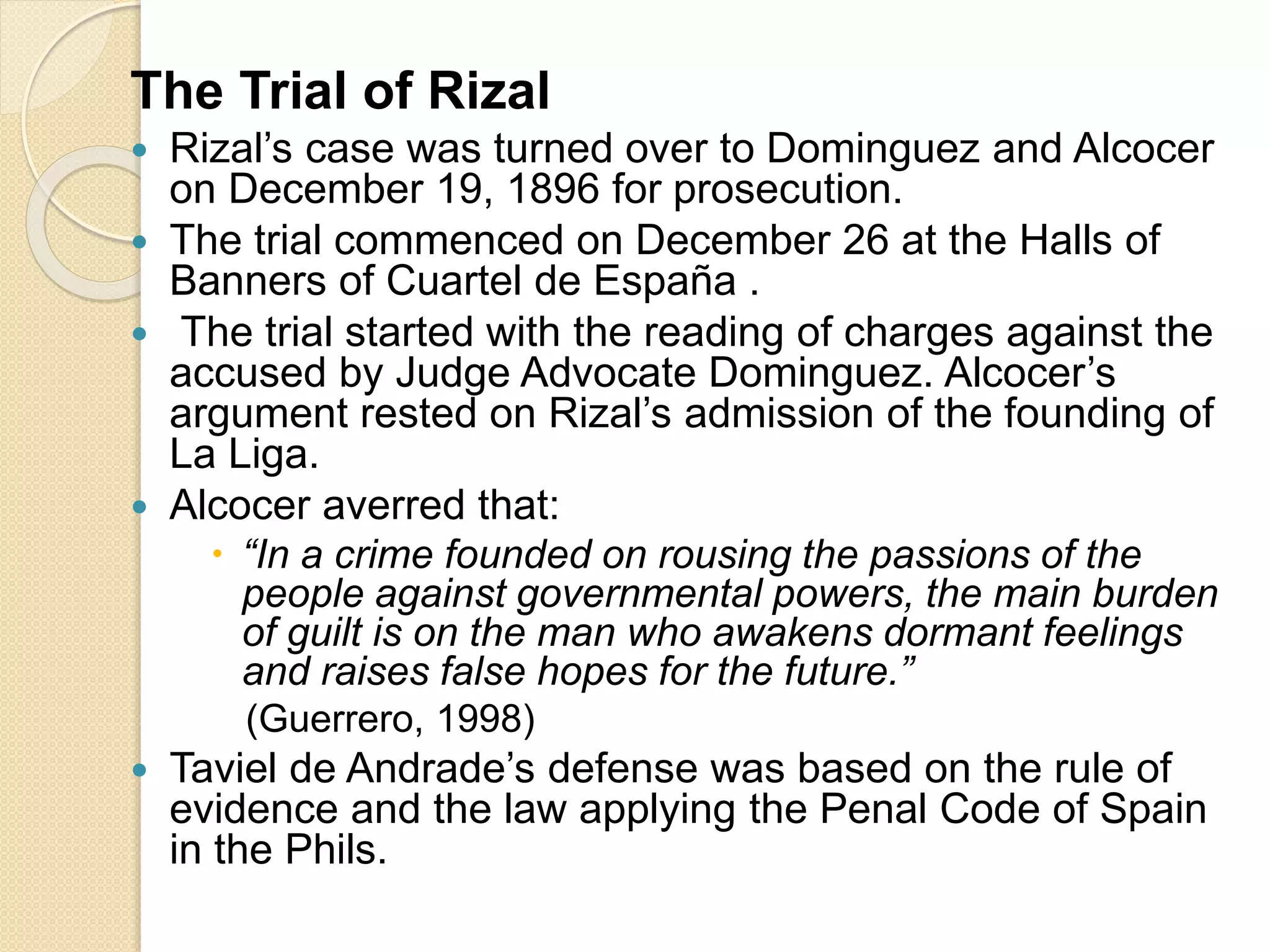 The trial and martyrdom of rizal | PPTX
