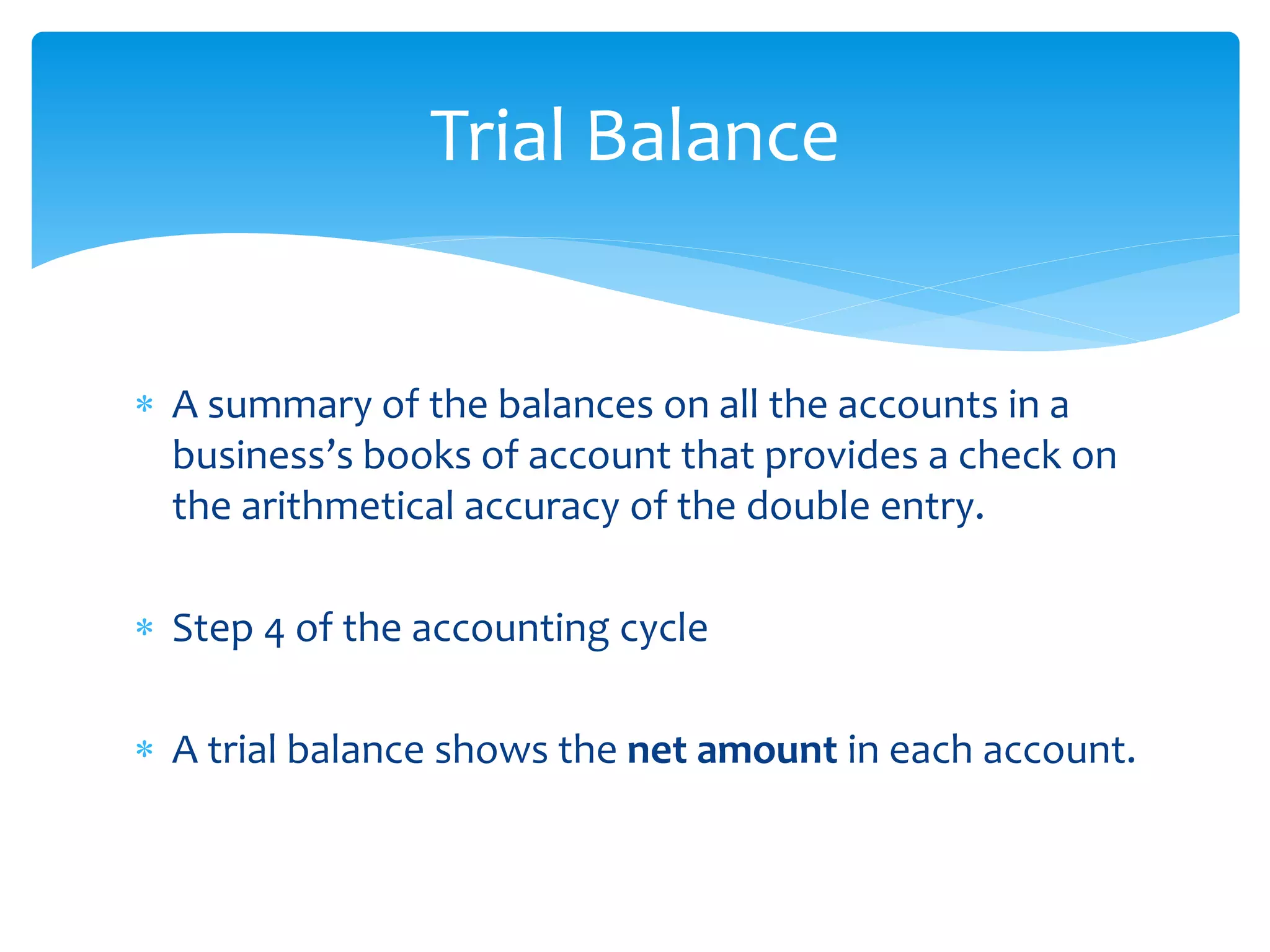 The trial balance | PPTX