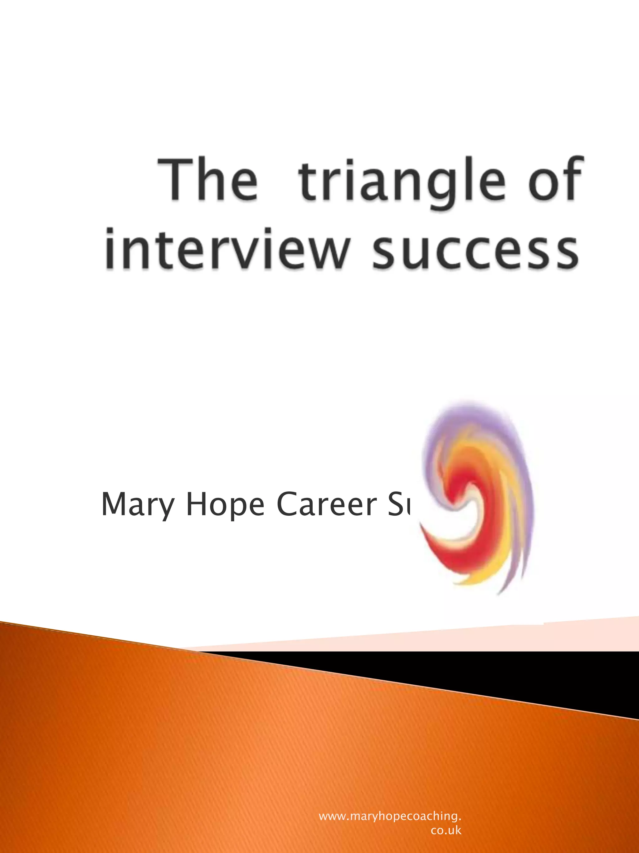 The triangle of interview success | PPTX | Resume Writing and Advice ...