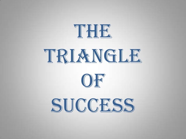 The triangle of success | PPSX | Homework and Study | Education