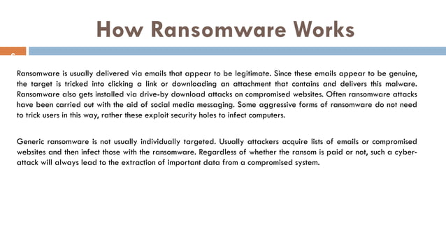 Ransomware: A Perilous Malware | PPT