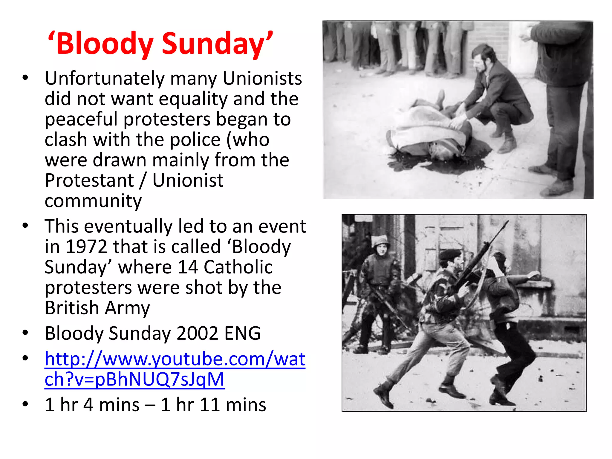 'The troubles' in northern ireland | PPTX