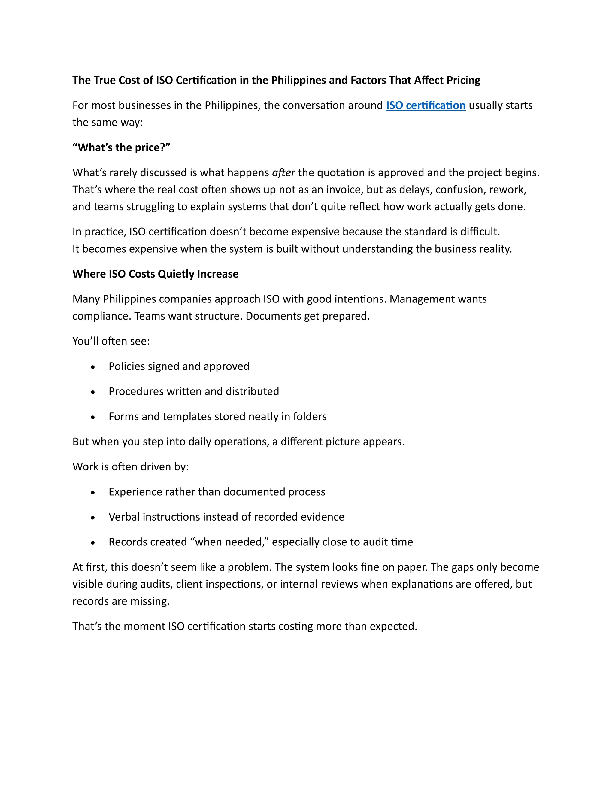 The True Cost of ISO Certification in the Philippines and Factors That ...