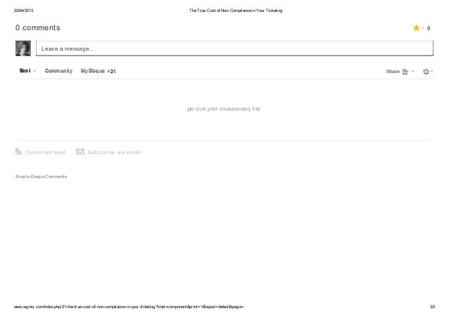 The true cost of non compliance in your ticketing
