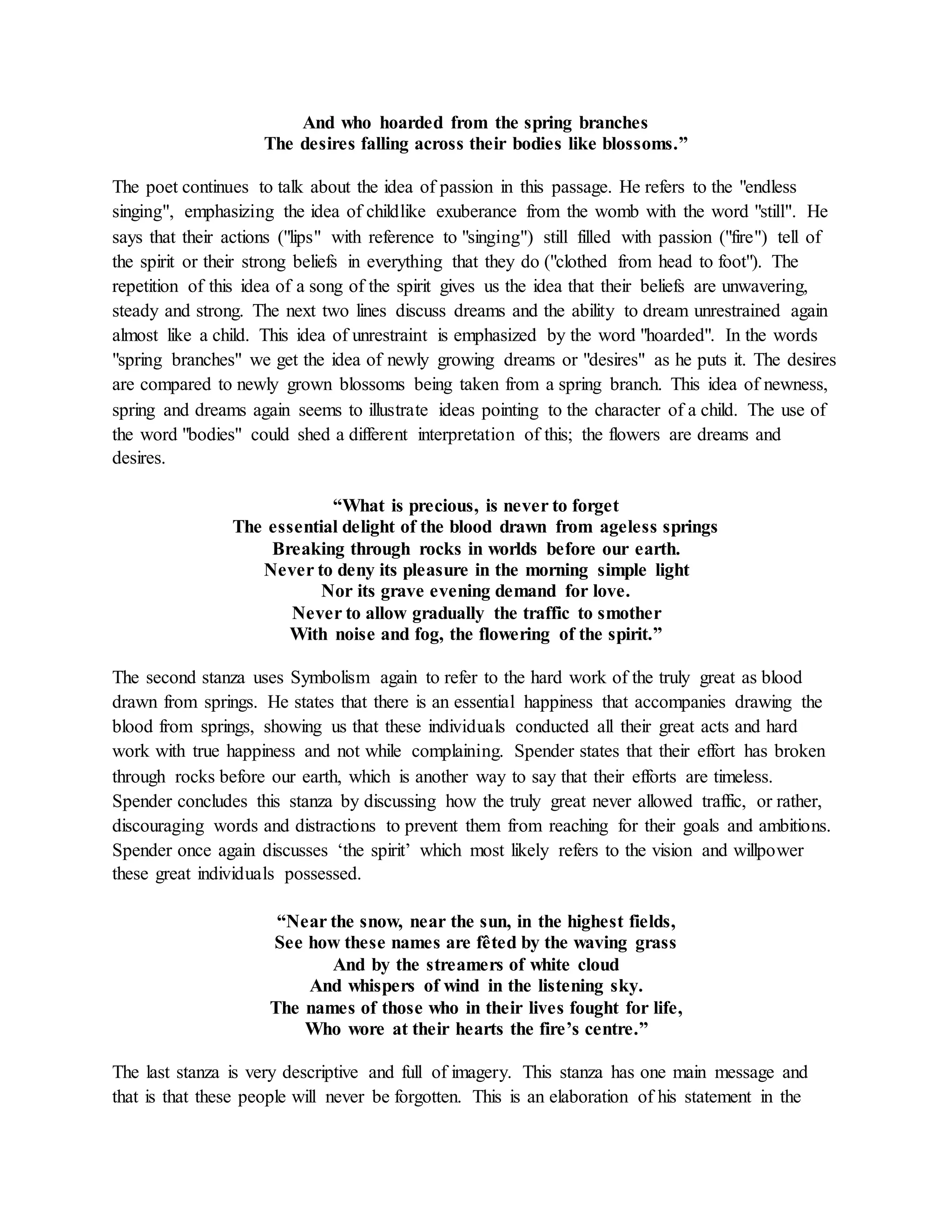 The truly great by Stephin Spender | DOCX