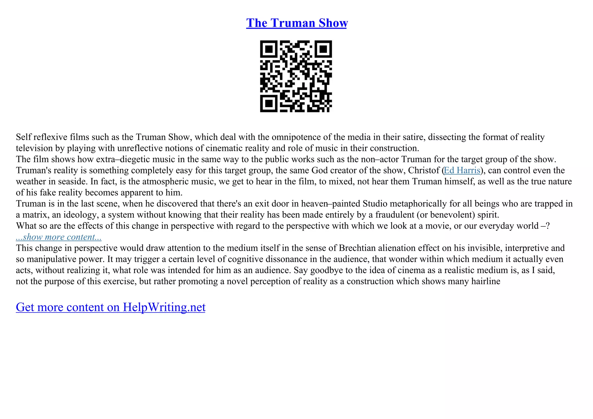 The Truman Show | PDF