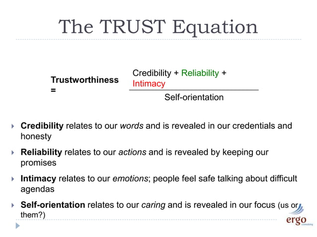 The TRUST Equation | PPTX | Family and Relationships