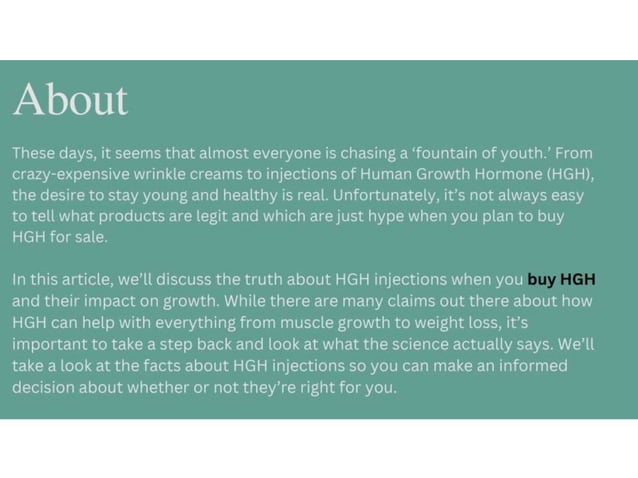 The Truth About HGH Injections and Their Impact on Growth | PPTX