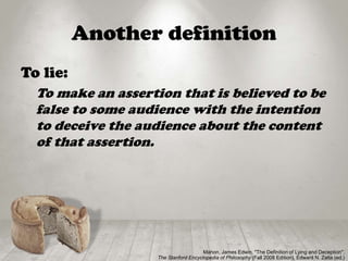 The Truth About Lying | PPTX