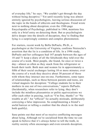 THE TRUTH ABOUT LYINGBy Allison KornetHas Lying Gotten.docx | Family ...