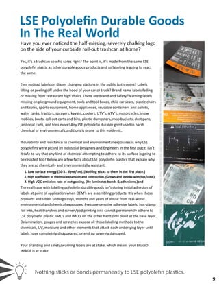 The truth about permanent safety warning labeling for lse polyolefin ...