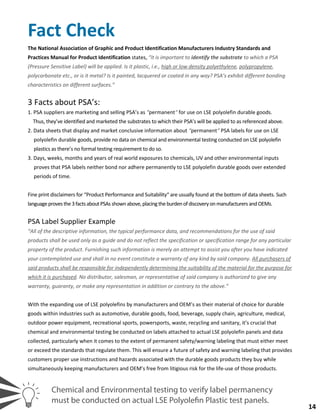 The truth about permanent safety warning labeling for lse polyolefin ...