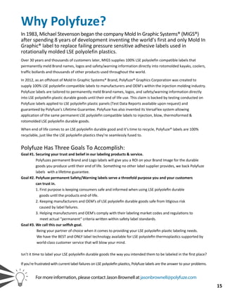 The truth about permanent safety warning labeling for lse polyolefin ...