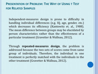 The t Test for Two Related Samples | PPTX