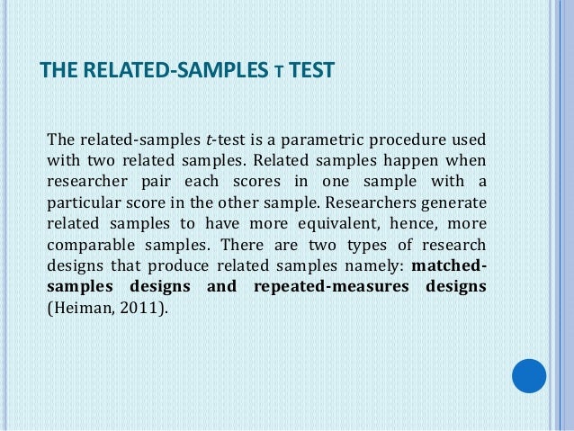 The t Test for Two Related Samples