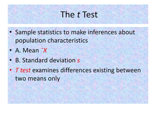 The t test mean comparison 1 | PPTX | Standardized Testing ...