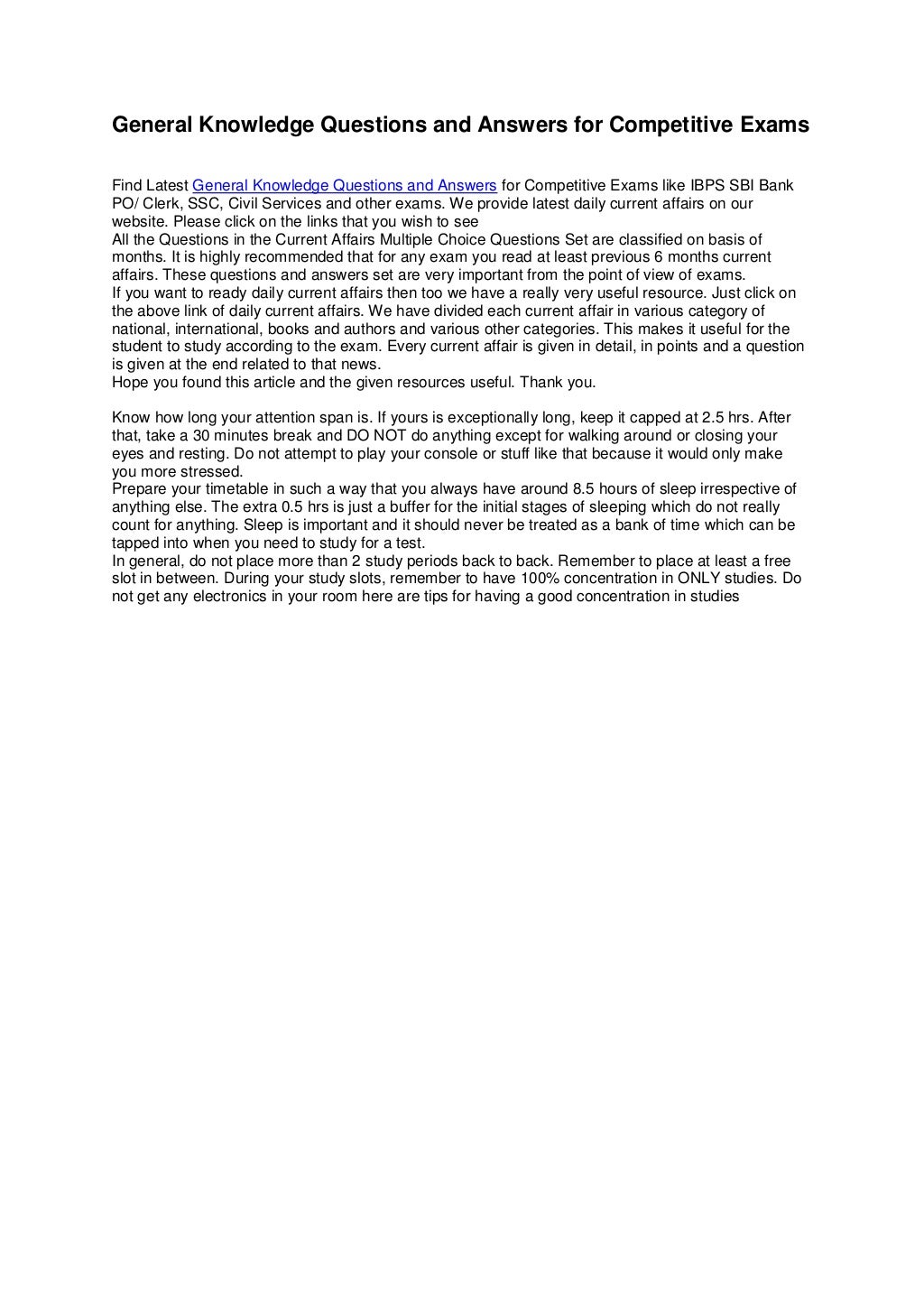 General Knowledge Questions And Answers For Competitive Exams general-knowledge-questions-and-answers-for-competitive-exams