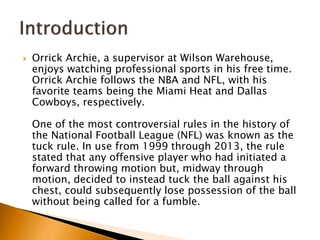 The Tuck Rule in Football | PPTX