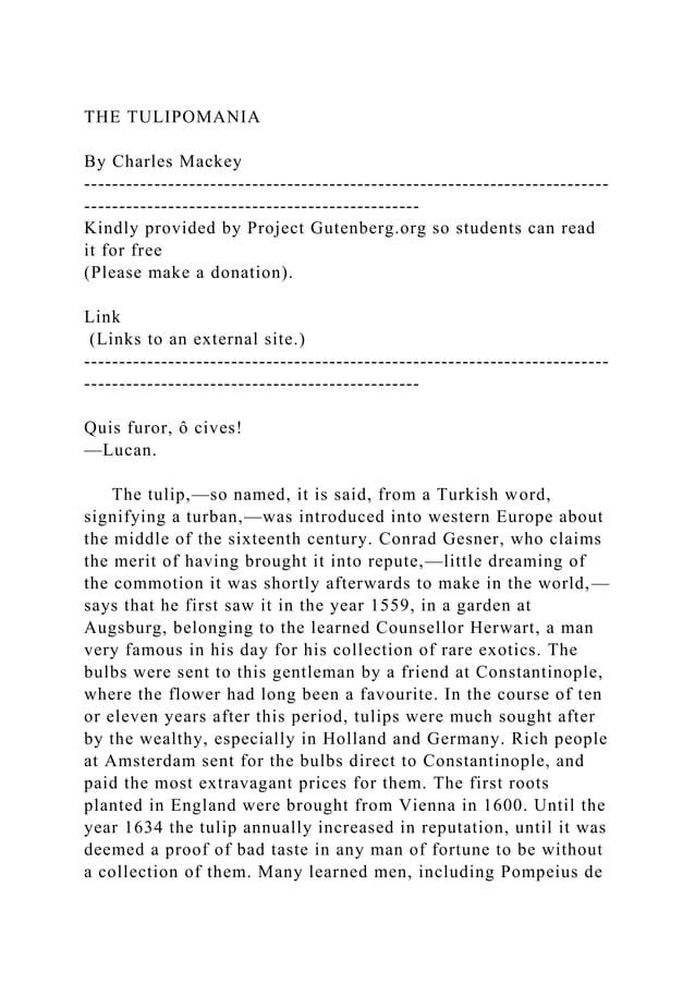 THE TULIPOMANIABy Charles Mackey------------------------------.docx