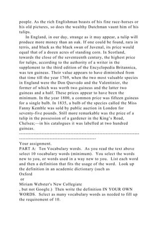 THE TULIPOMANIABy Charles Mackey------------------------------.docx | Gardening | Home & Garden