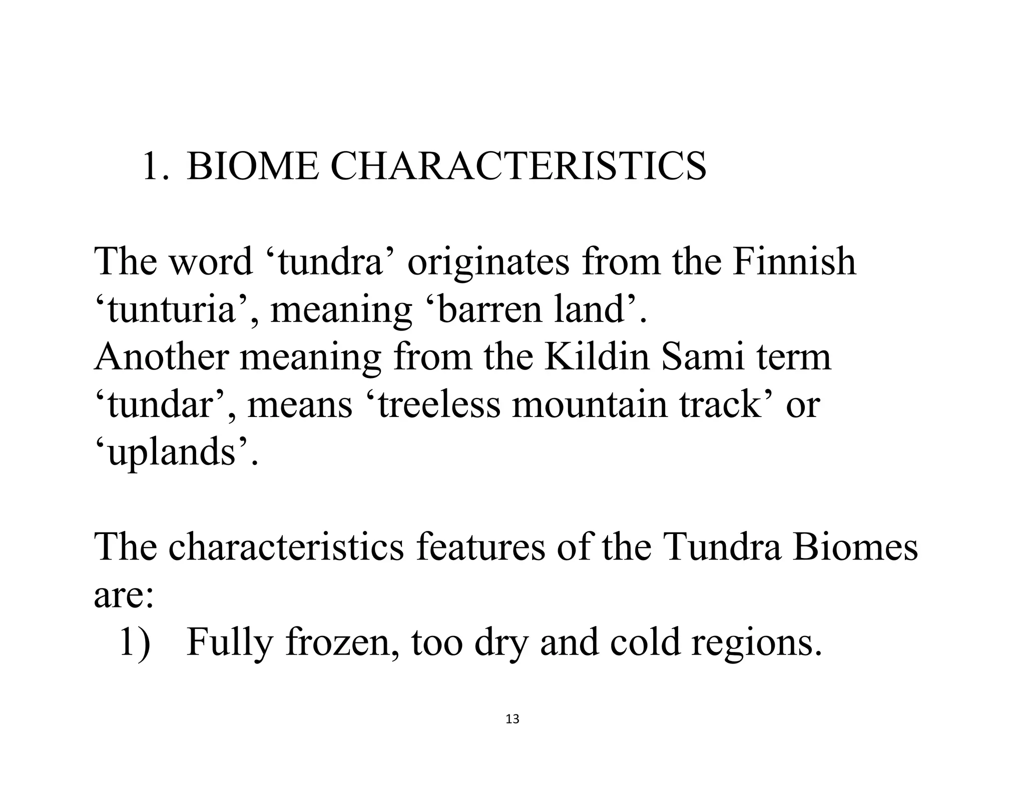 The Tundra Biome | PDF