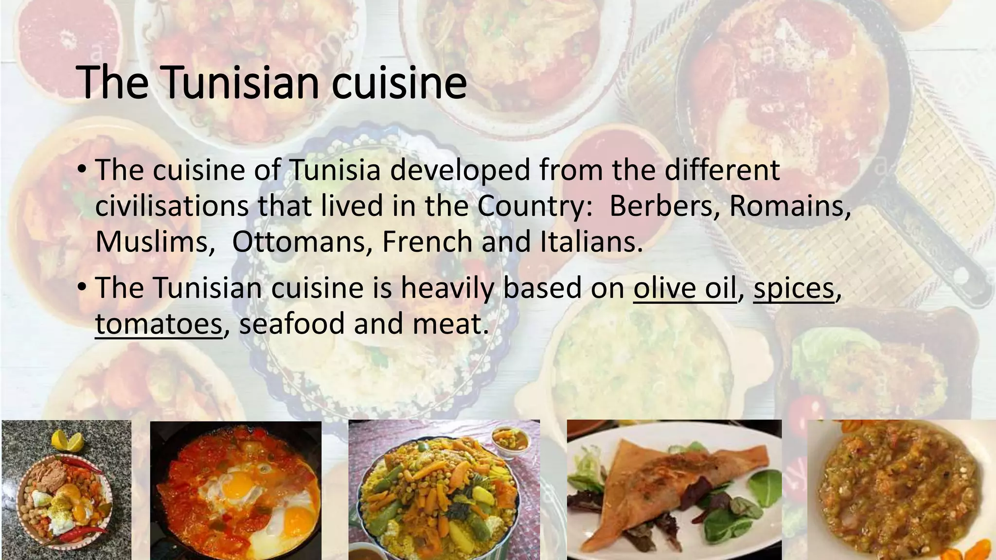 The Tunisian typical dishes | PPTX