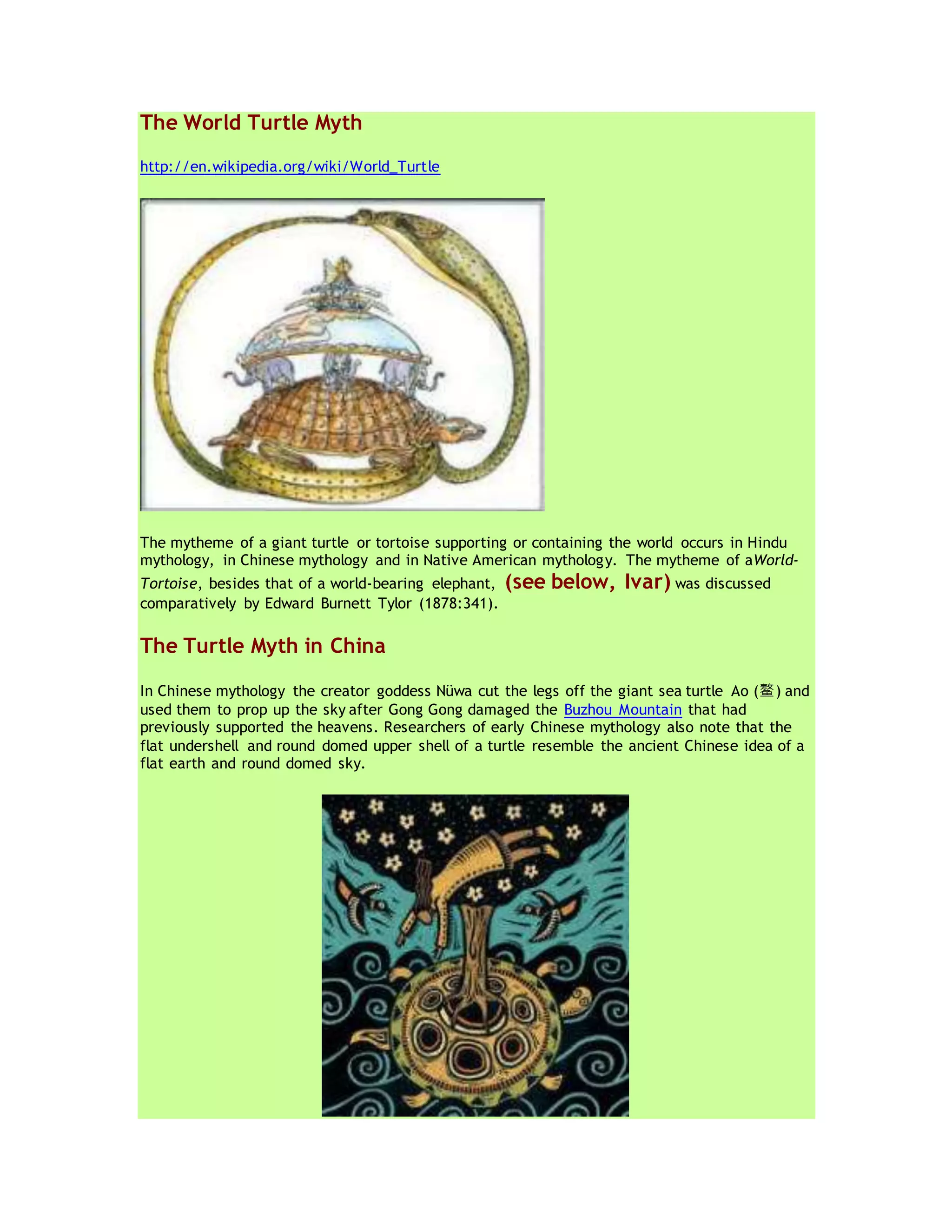 The turtle and elephant ; the flat earth myth . | DOCX