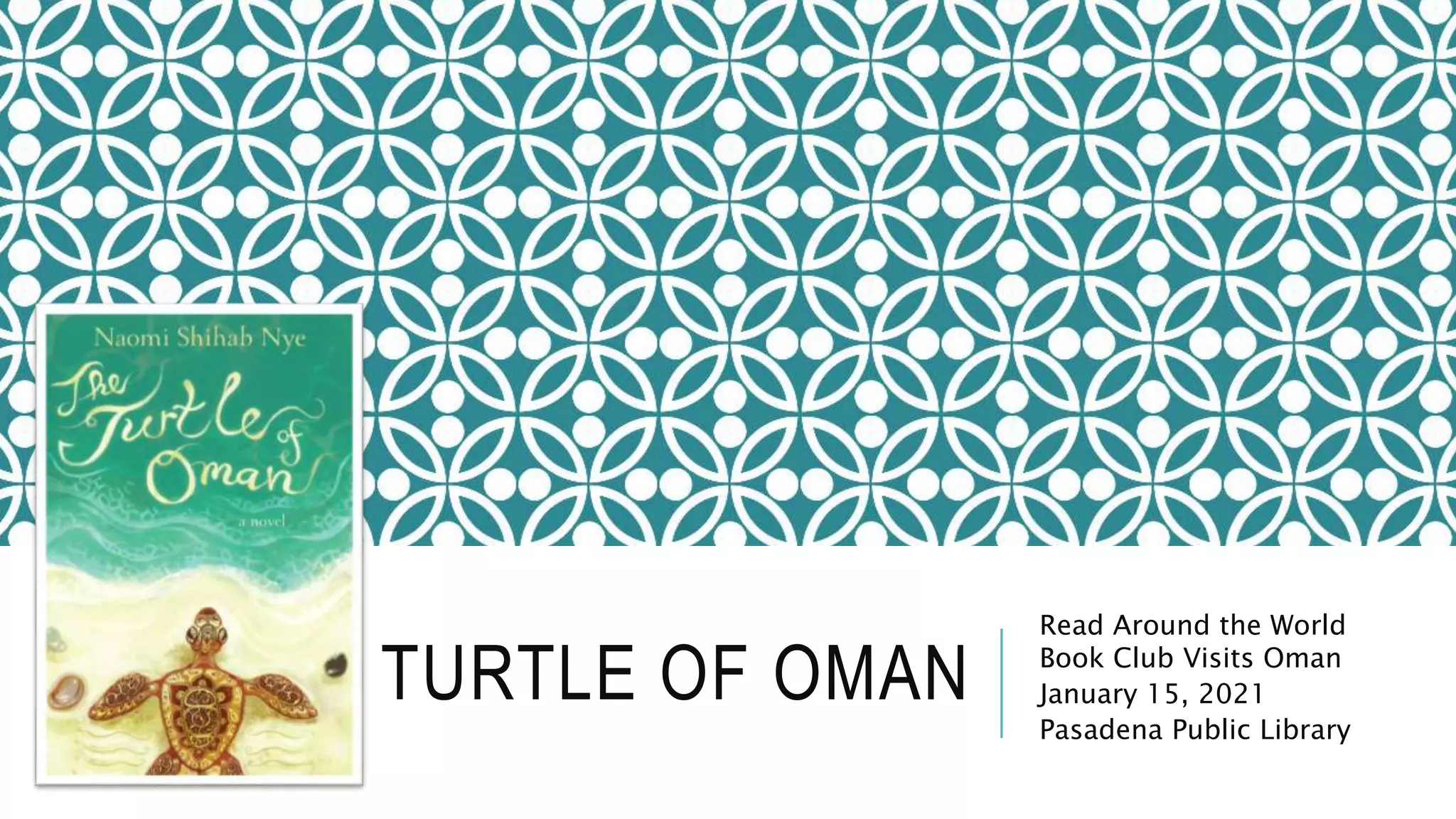 The Turtle of Oman Discussion for Read Around the World Book Club | PPTX