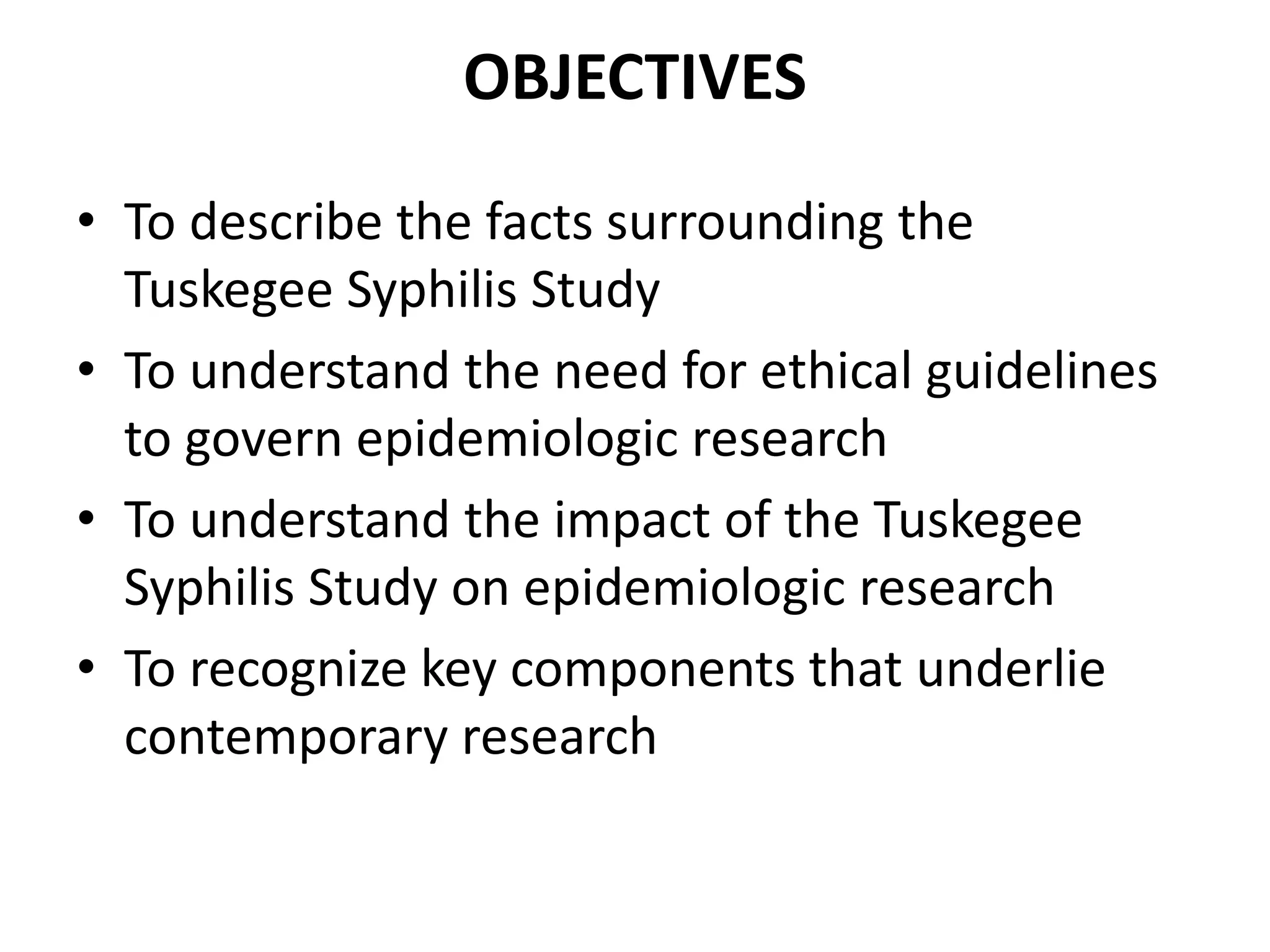 The tuskegee study | PPTX