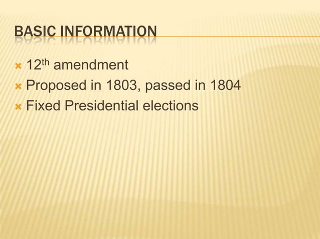 The twelfth amendment to the united states constitution | PPT
